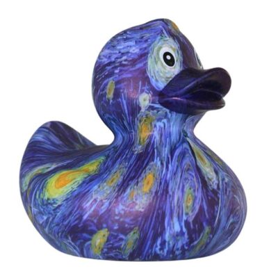 Blue Painted Rubber Duck